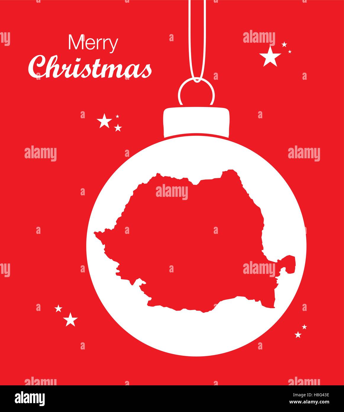 Merry Christmas Map Romania Stock Vector Image & Art - Alamy
