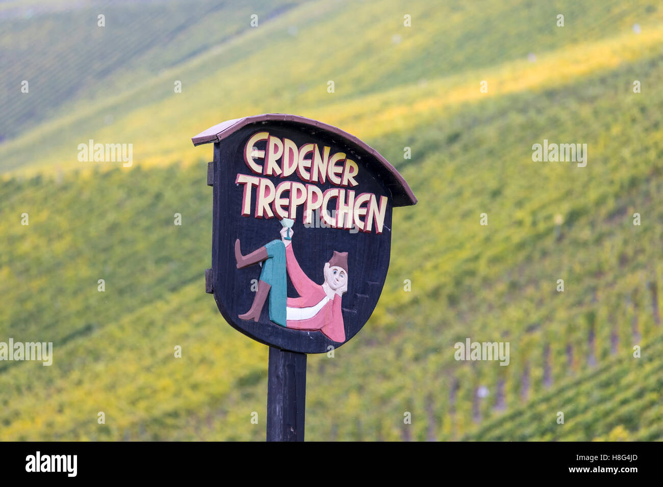 Moselle valley, Erdener Treppchen, vineyards, near Kinheim, Germany ...