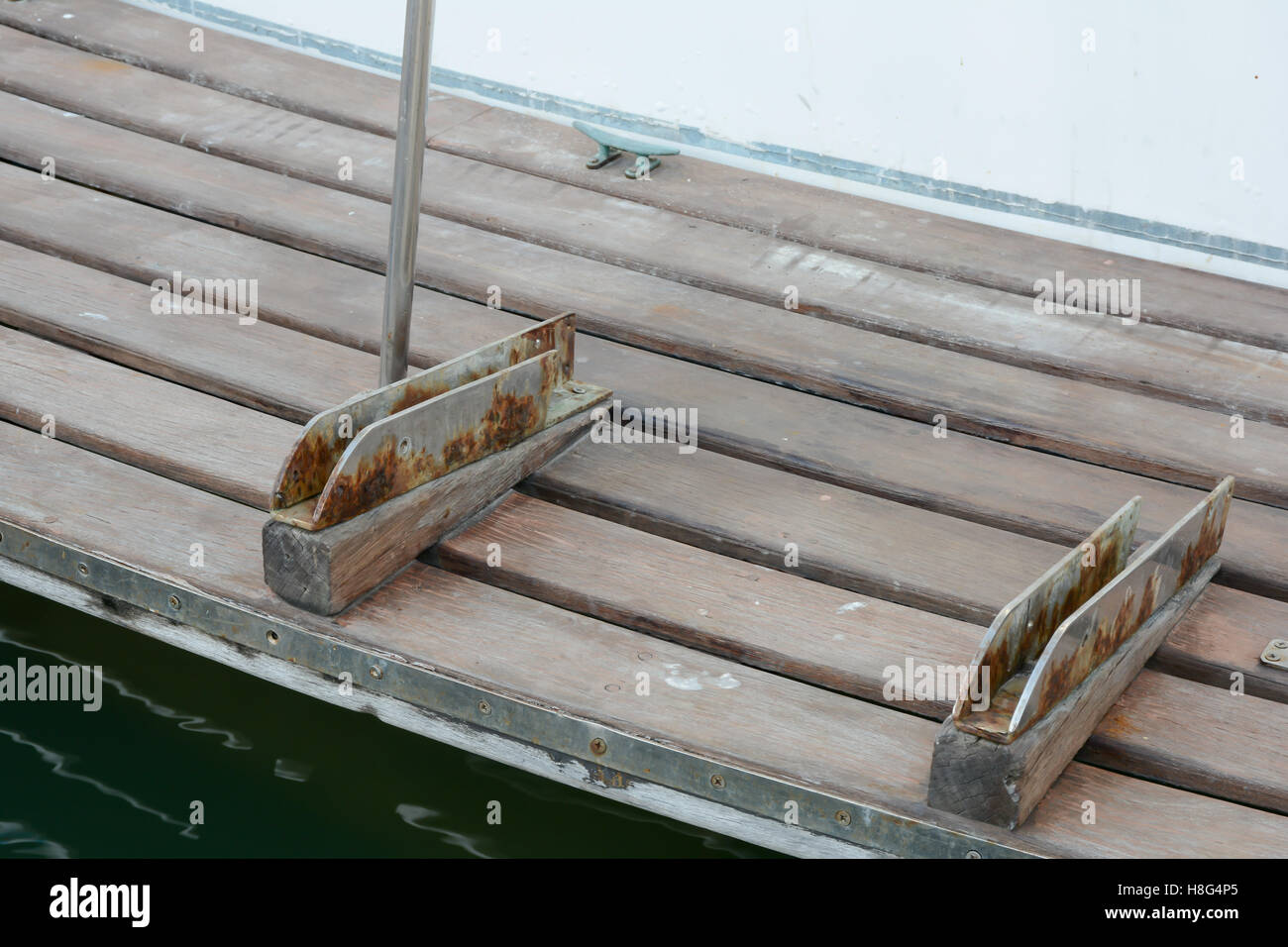 Rusted on boat equipment Stock Photo - Alamy