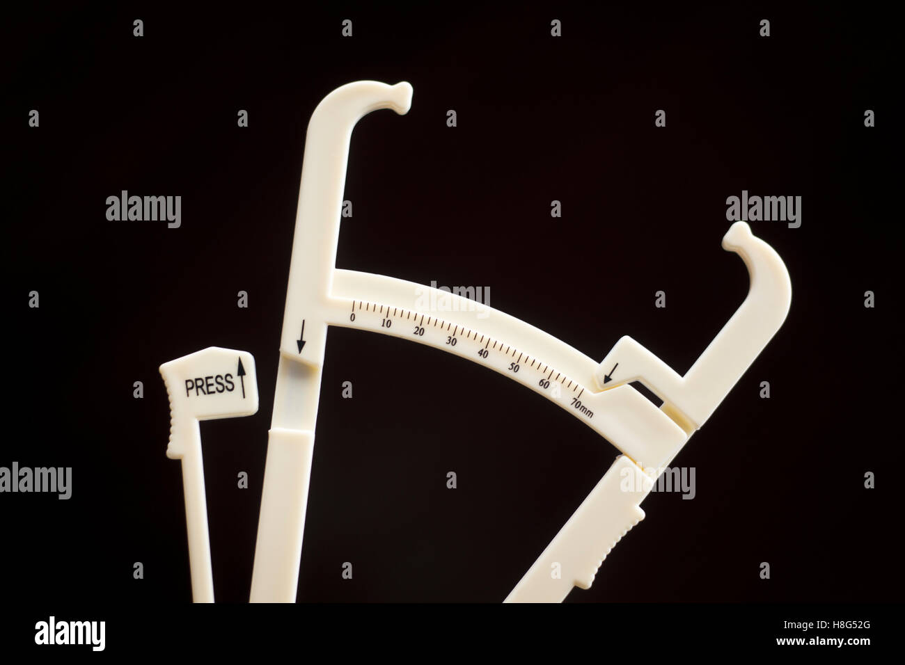 Bodyfat fat calipers used to measure percentage fat in different zones ...