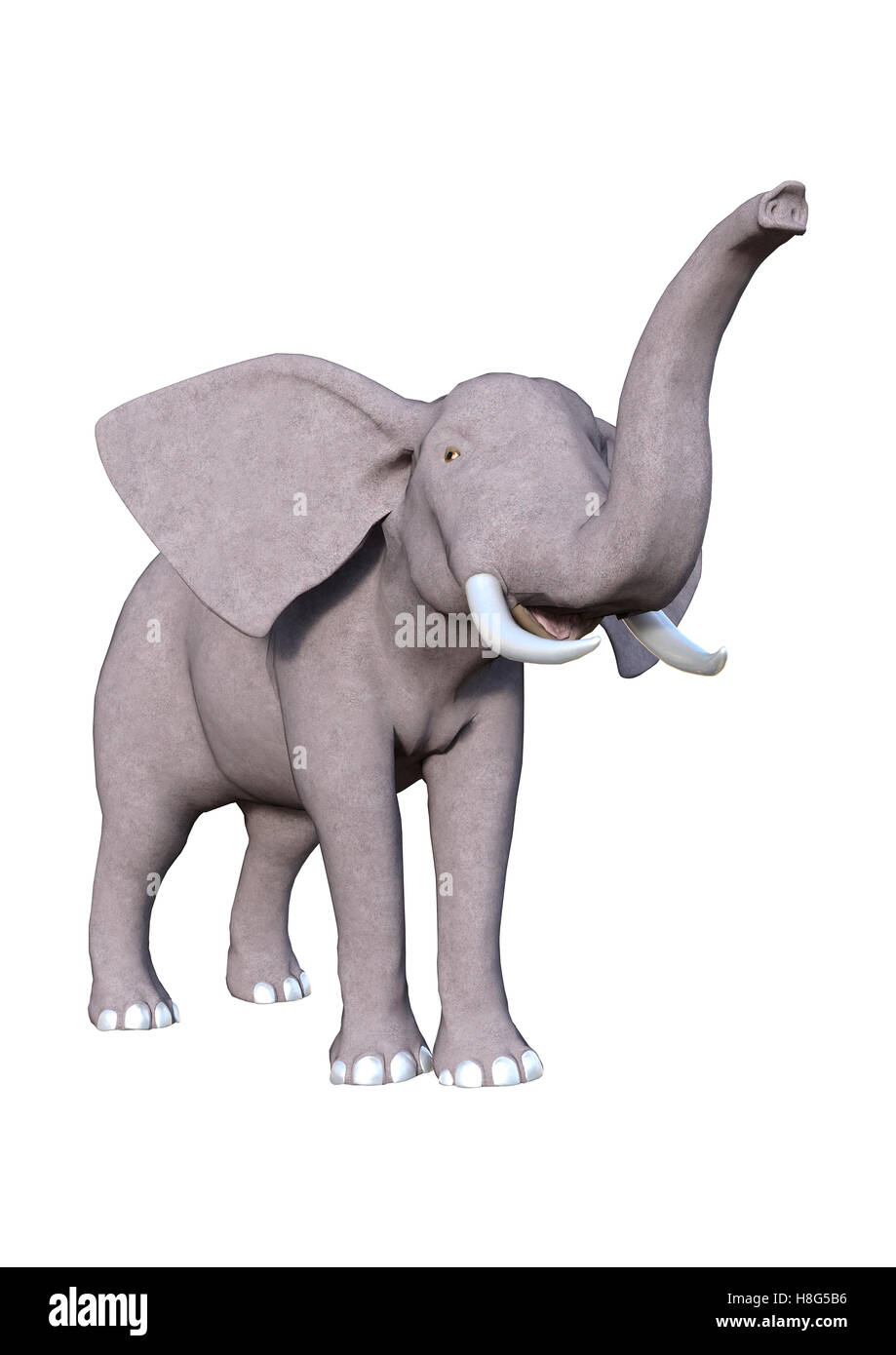 3D rendering of an elephant isolated on white background Stock Photo ...
