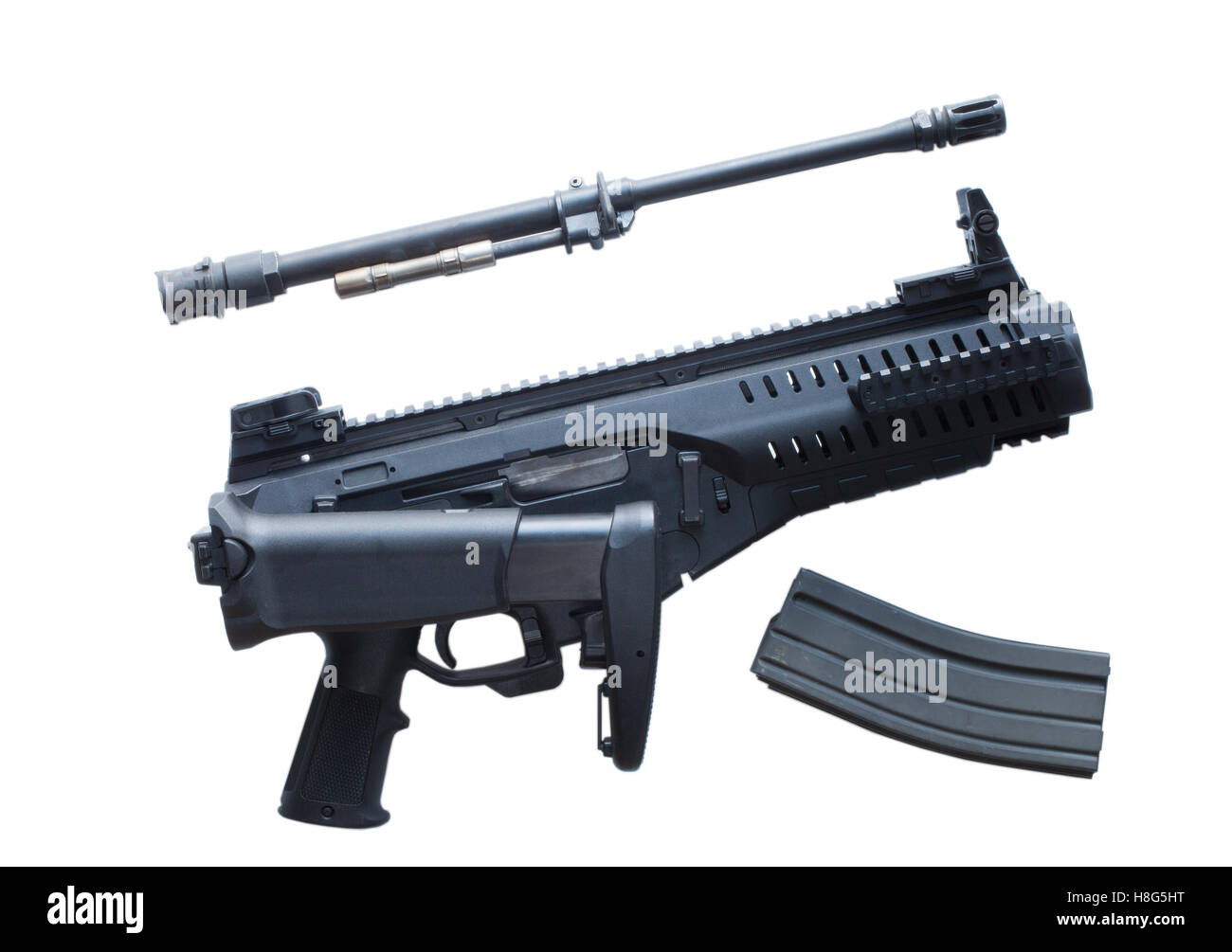 Modern semi automatic rifle with its barrel and magazine out Stock ...