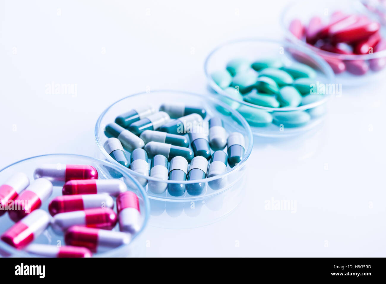 Set of capsules on white background. Studio Shot Stock Photo - Alamy