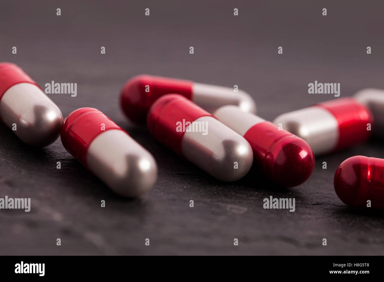 Set of capsules on white background. Studio Shot Stock Photo - Alamy
