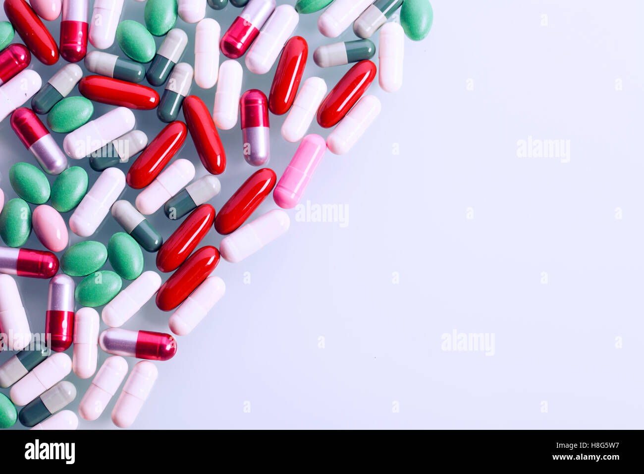 Set of capsules on white background. Studio Shot Stock Photo - Alamy
