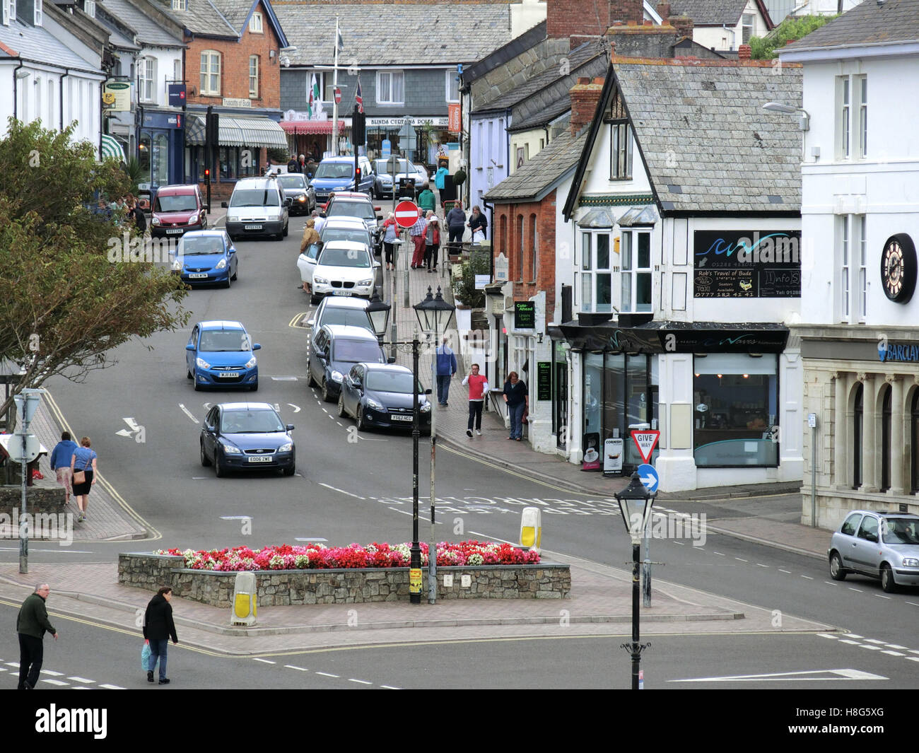 Bude Town Centre North Cornwall England UK Stock Photo Alamy