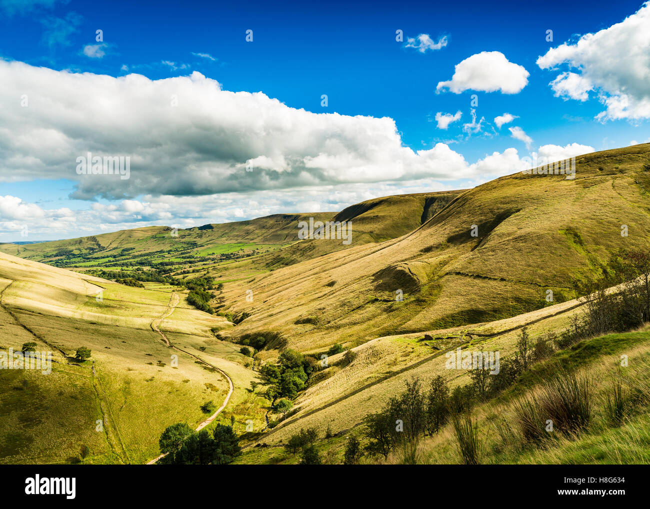 Edale Landscape from top of Jacobs Ladder, Kinder Scout Stock Photo - Alamy