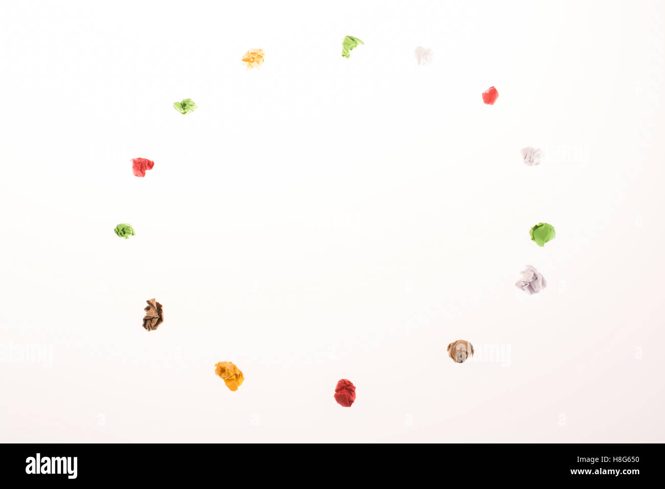 Colorful crumpled paper form a circle shape Stock Photo - Alamy