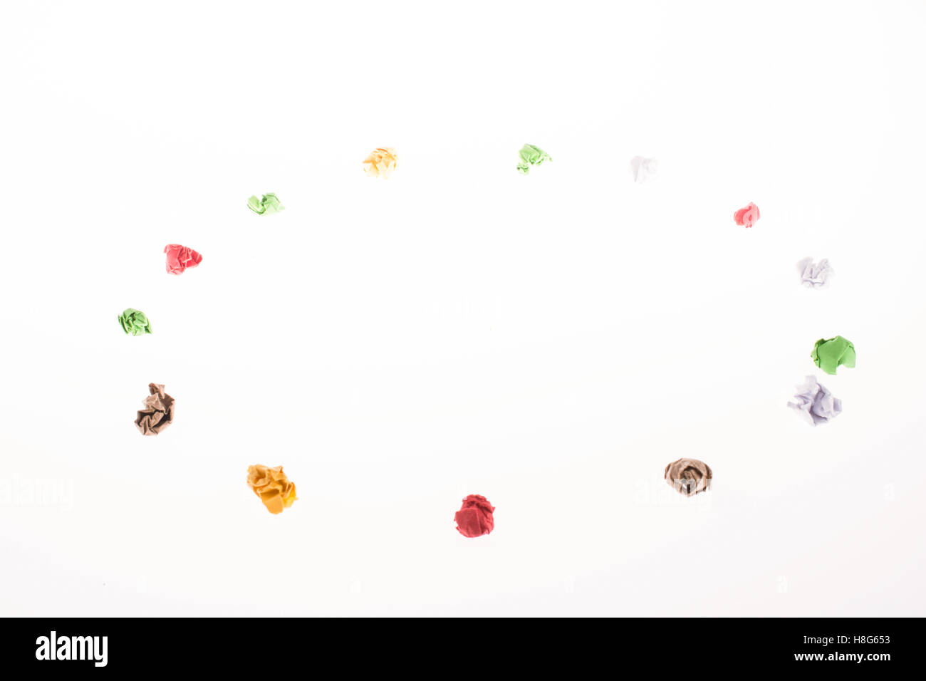 Colorful crumpled paper form a circle shape Stock Photo - Alamy