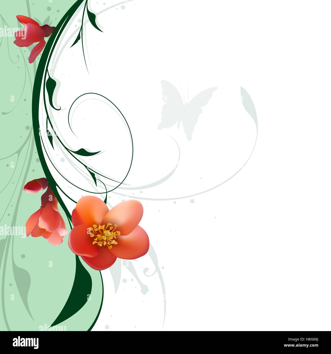 Floral And Red Flowers Stock Vector Image & Art - Alamy