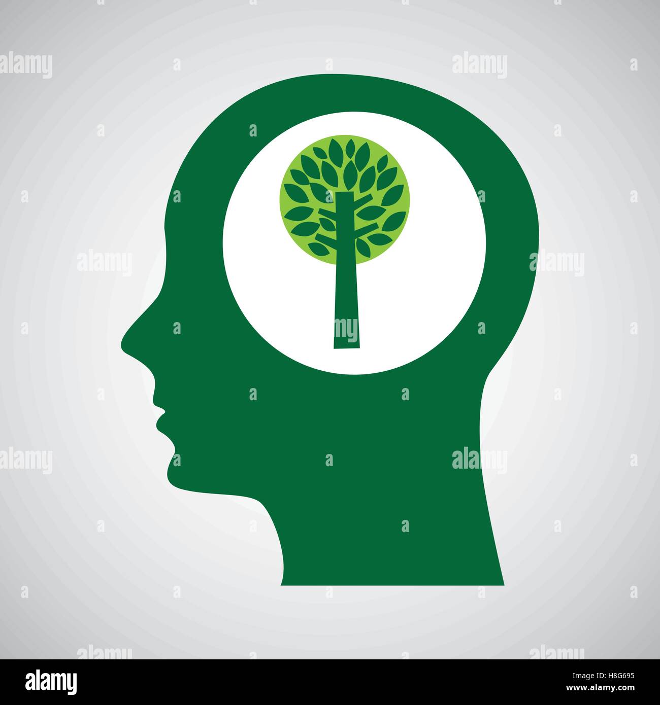 concept environment tree silhouette head vector illustration eps 10 ...