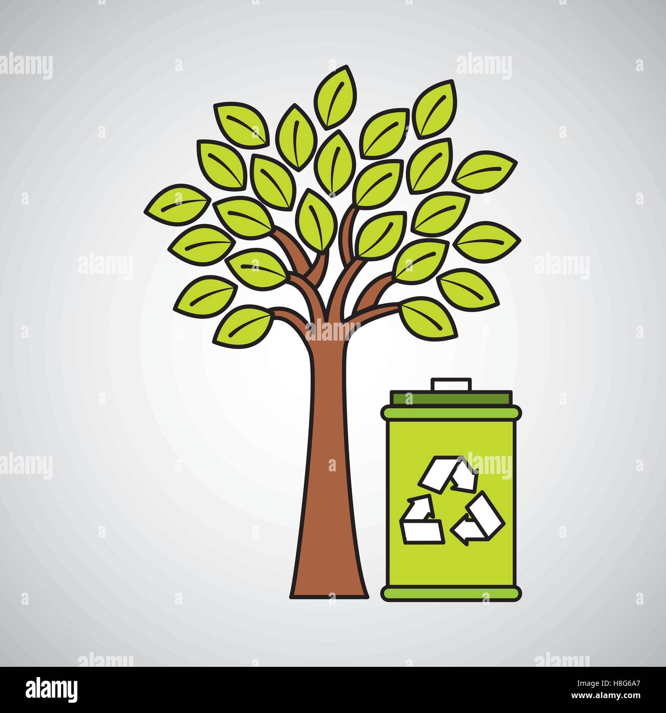 trash can recycle and tree icon design vector illustration eps 10 Stock ...