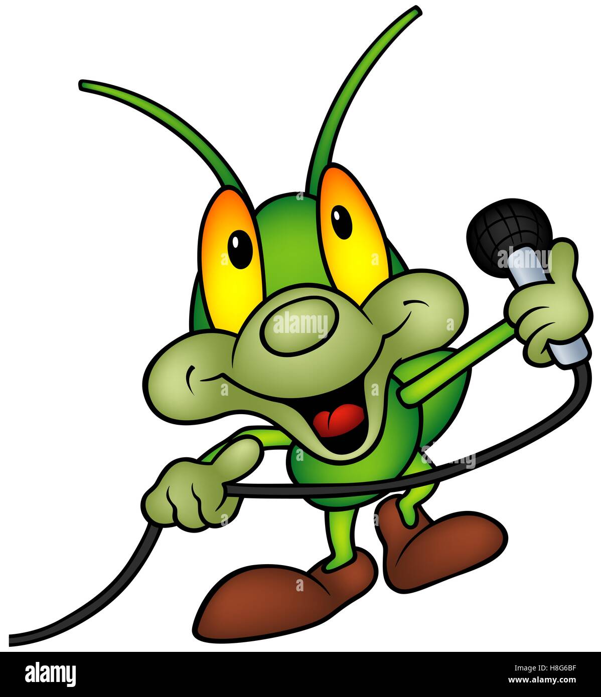 Happy Green Bug DJ Stock Vector Image & Art - Alamy