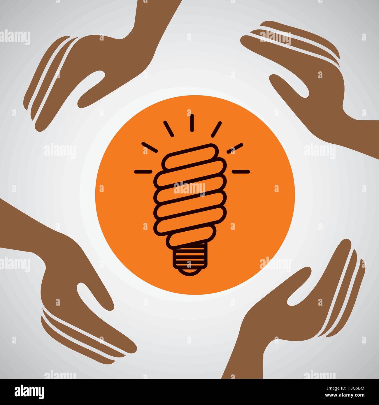 hands together environment bulb energy concept vector illustration eps ...