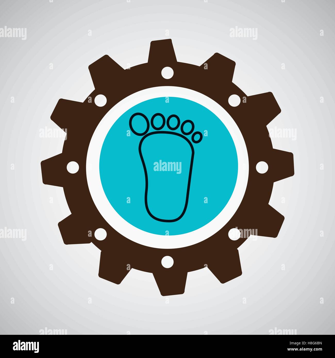 symbol environment gear footprint vector illustration eps 10 Stock ...