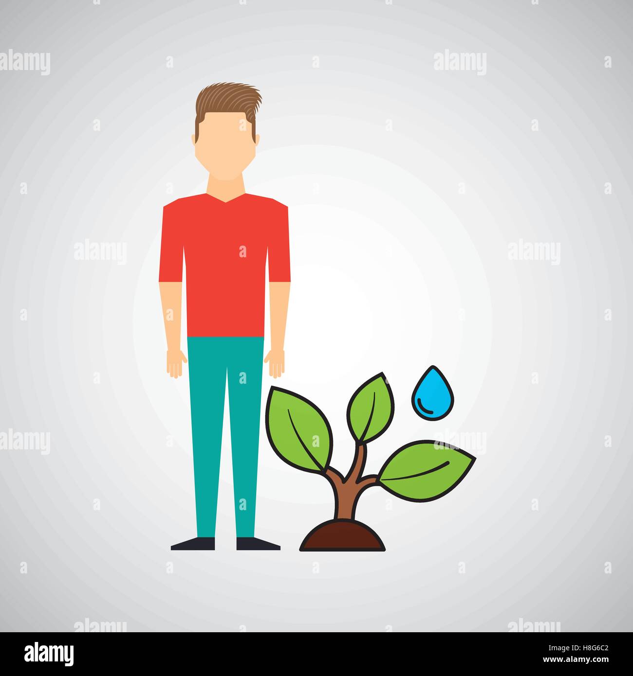 man symbol environment eco tree water icon design vector illustration ...