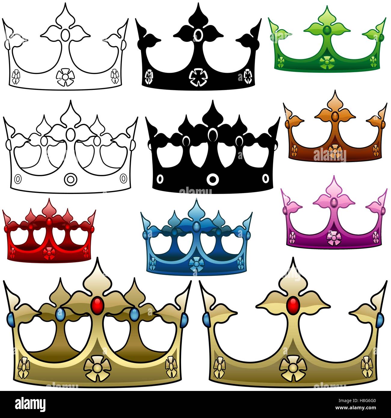 Royal Crown Collection Stock Vector Image & Art - Alamy
