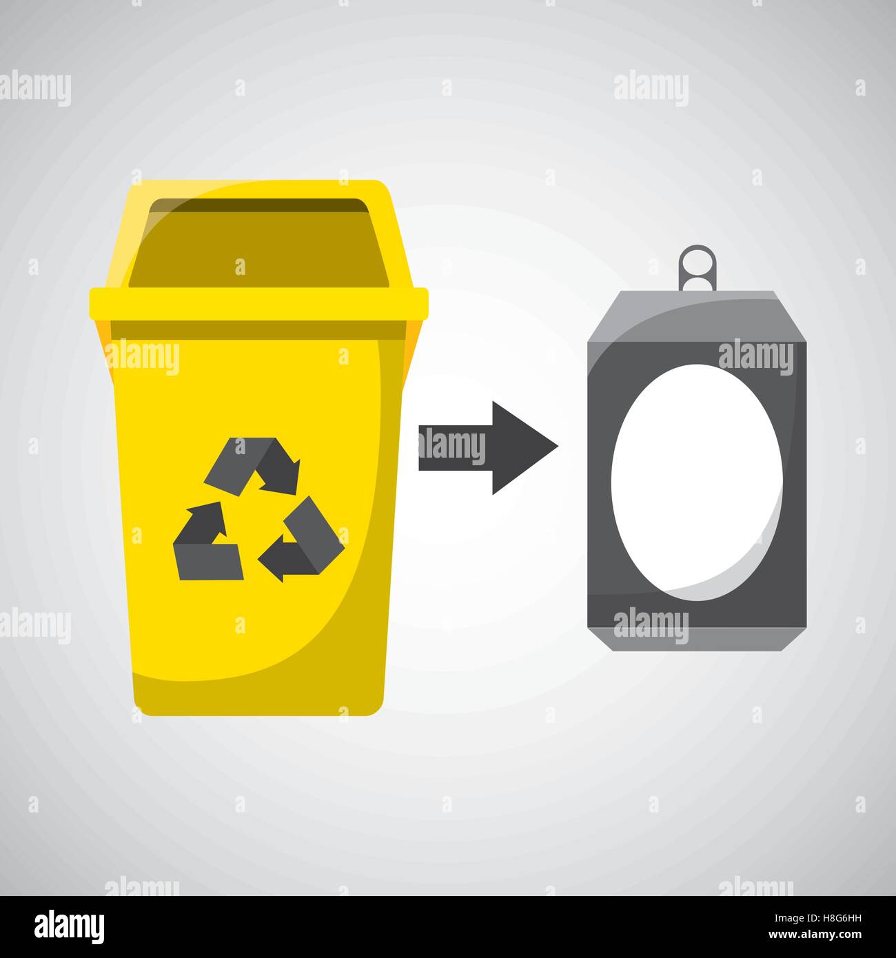 Plastics recycling bin yellow Stock Vector Images - Alamy