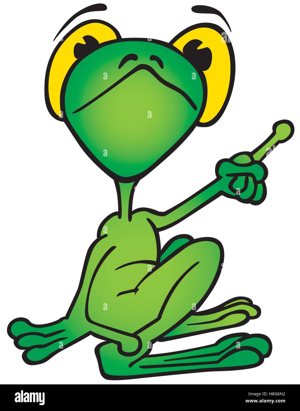Green Frog Pointing Stock Vector Image & Art - Alamy