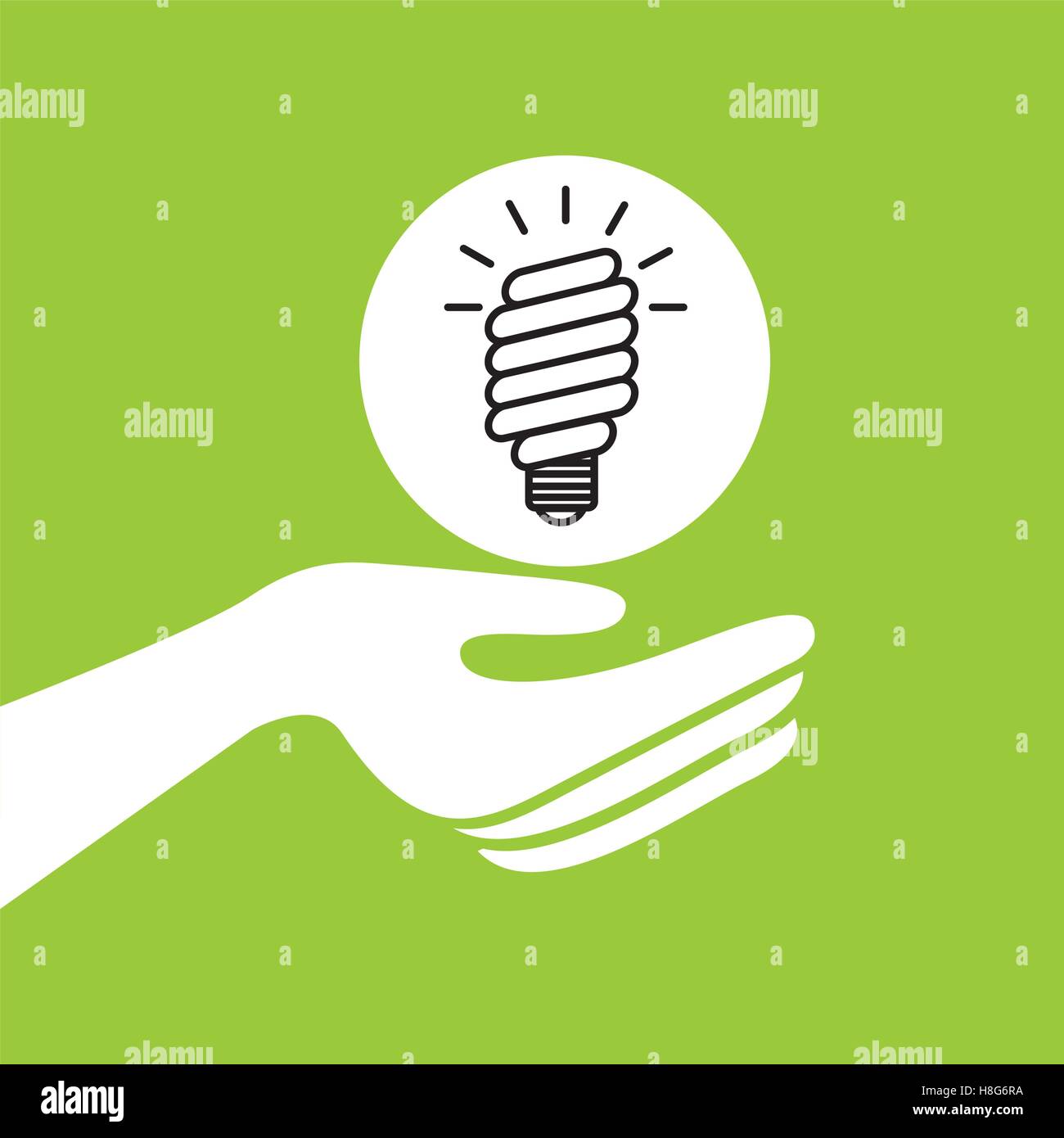 hands together environment bulb energy concept vector illustration eps ...