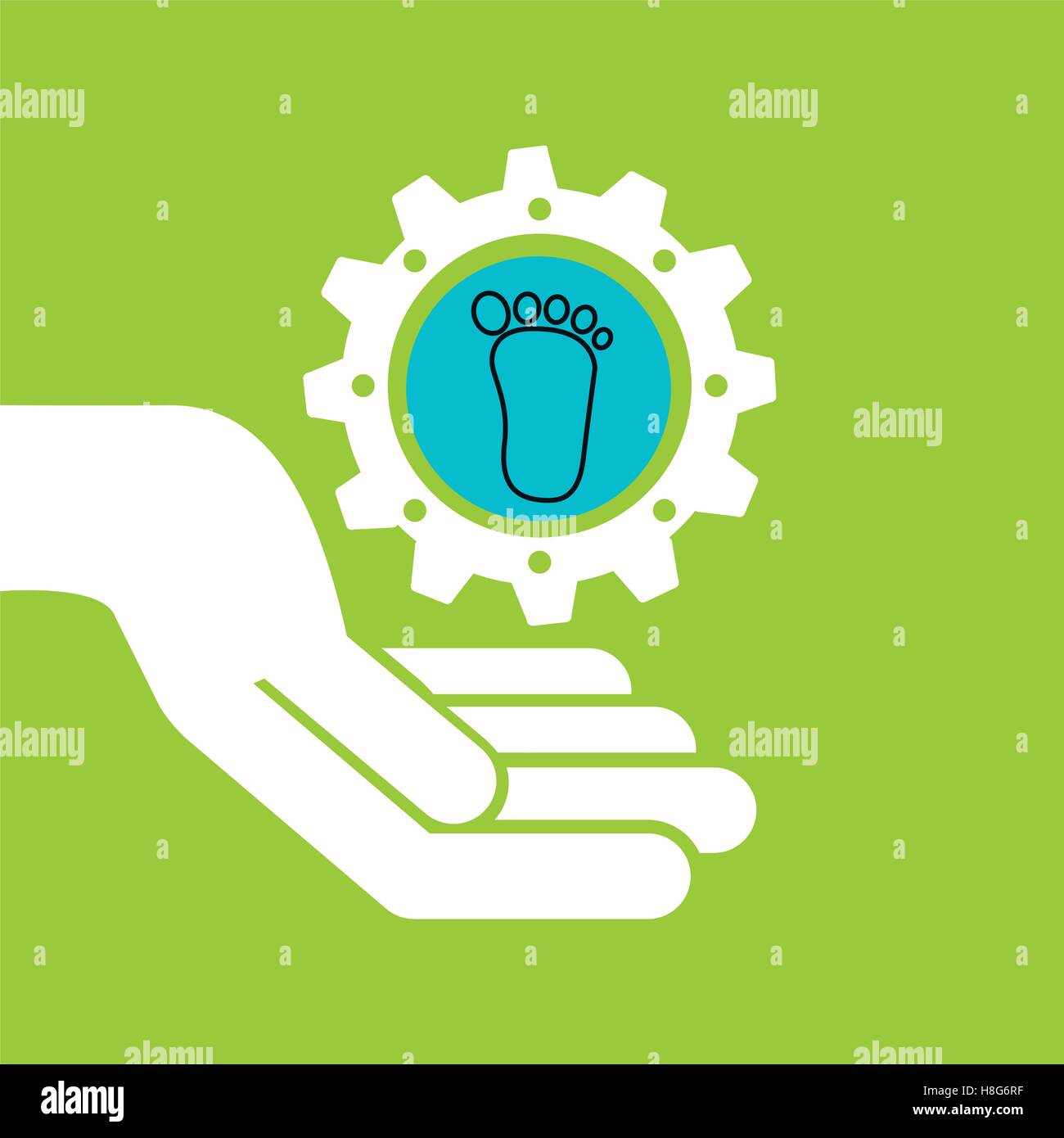 symbol environment gear footprint vector illustration eps 10 Stock ...