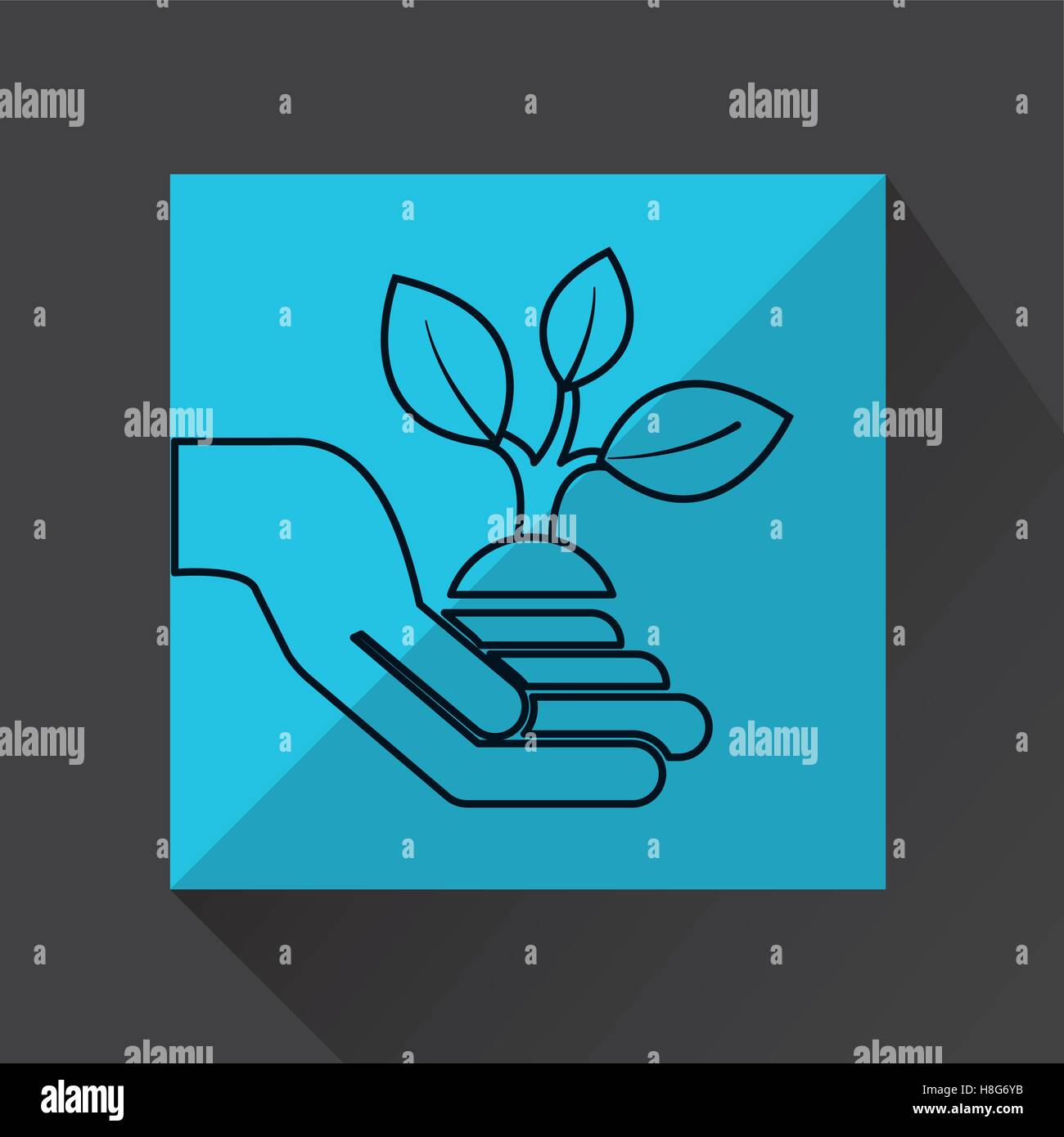 silhouette hands environmentally friendly plant vector illustration eps ...