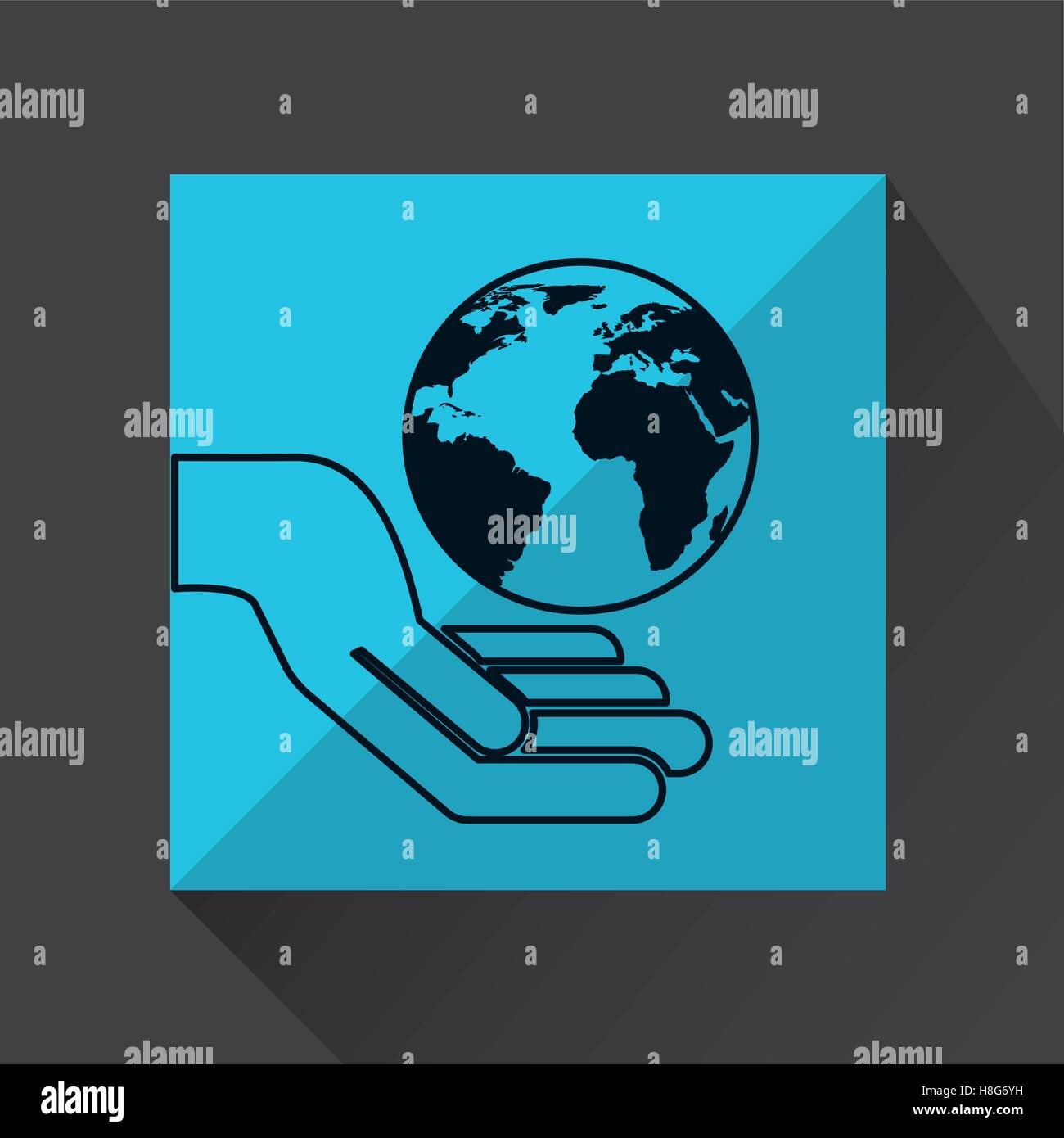 silhouette hands environmentally friendly globe vector illustration eps ...