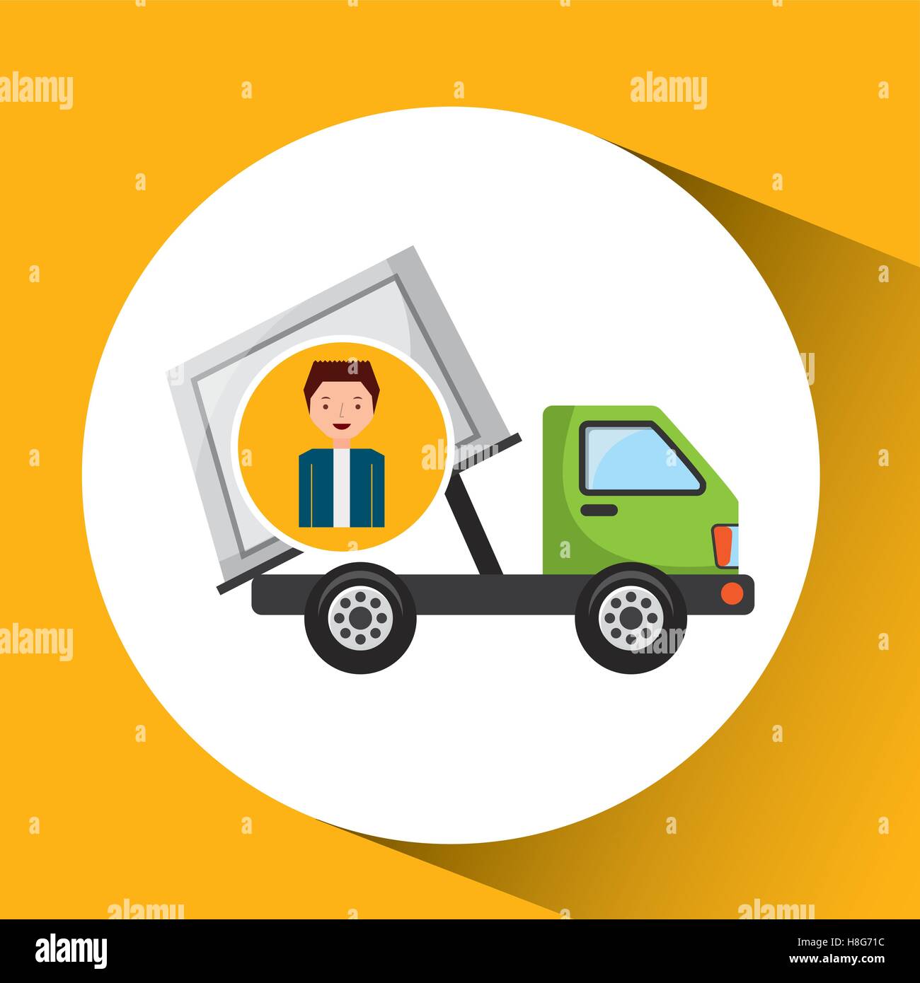 cute boy recycle ecology icon garbage truck vector illustration eps 10 ...