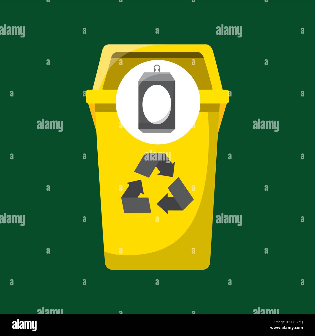 trash yellow can icon recycle vector illustration eps 10 Stock Vector ...