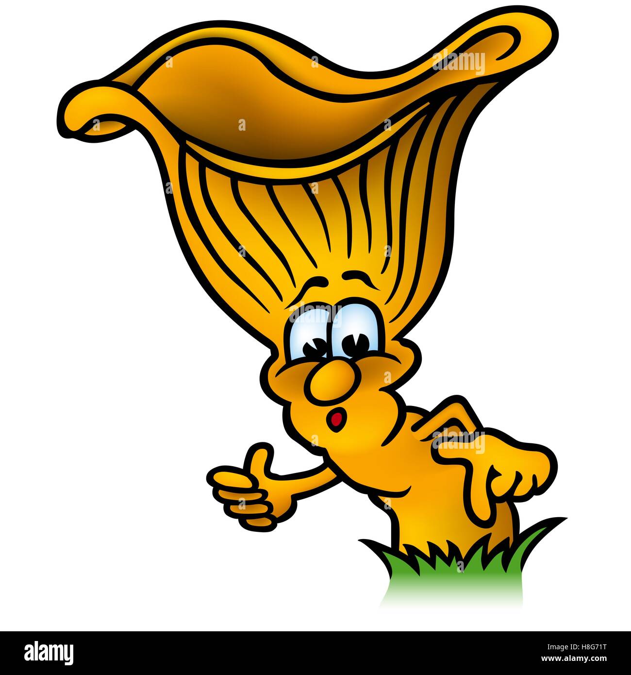 Yellow mushroom in forest Stock Vector Images - Alamy