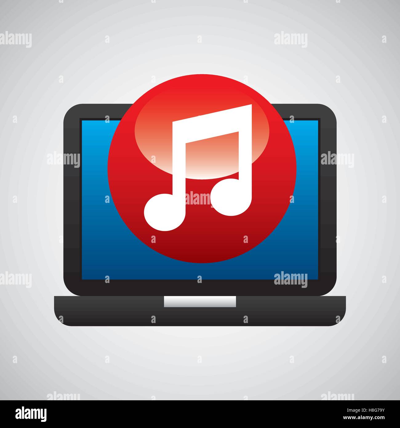 laptop icon music social media vector illustration eps 10 Stock Vector ...