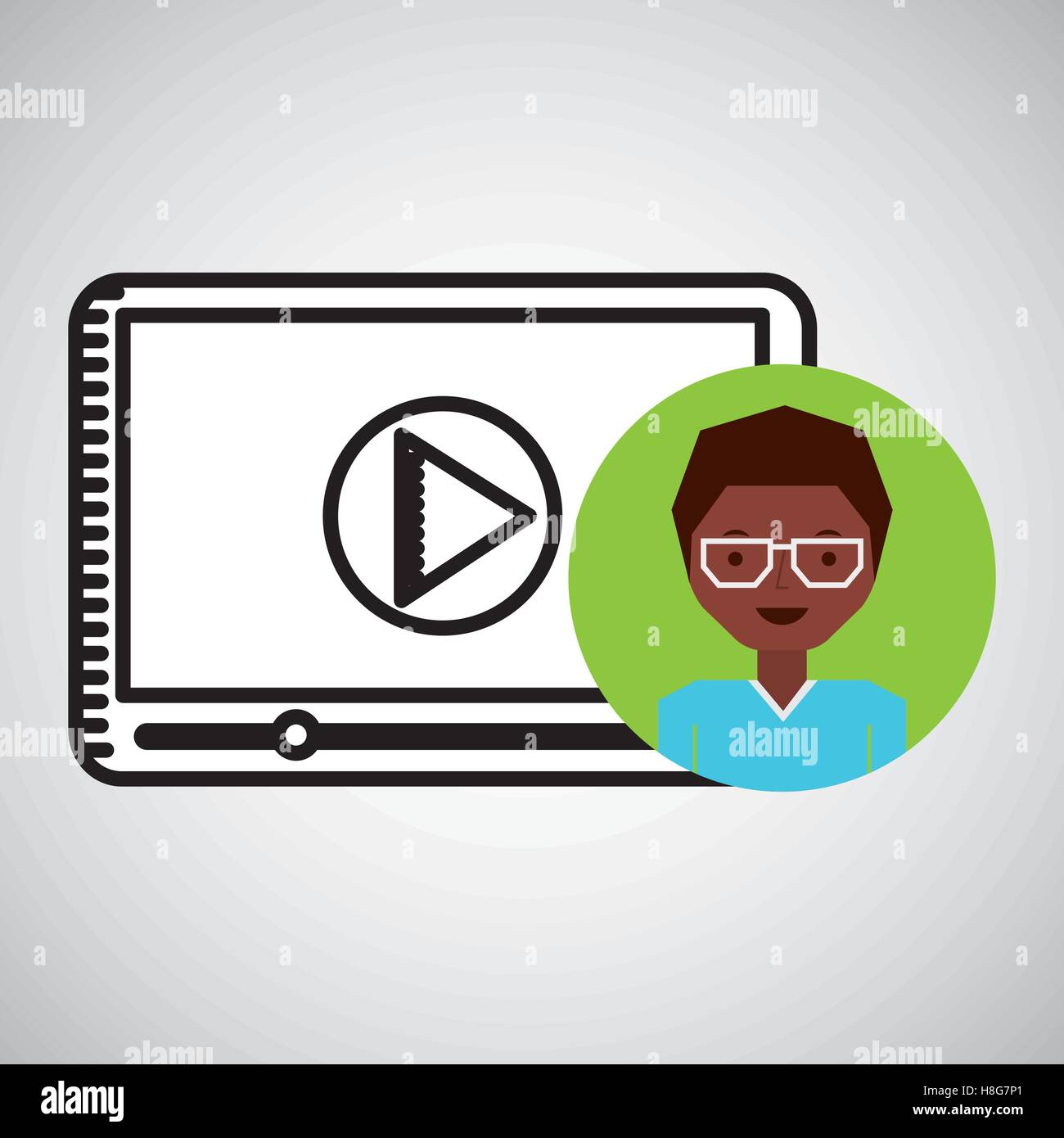 cartoon tablet play media character vector illustration eps 10 Stock ...