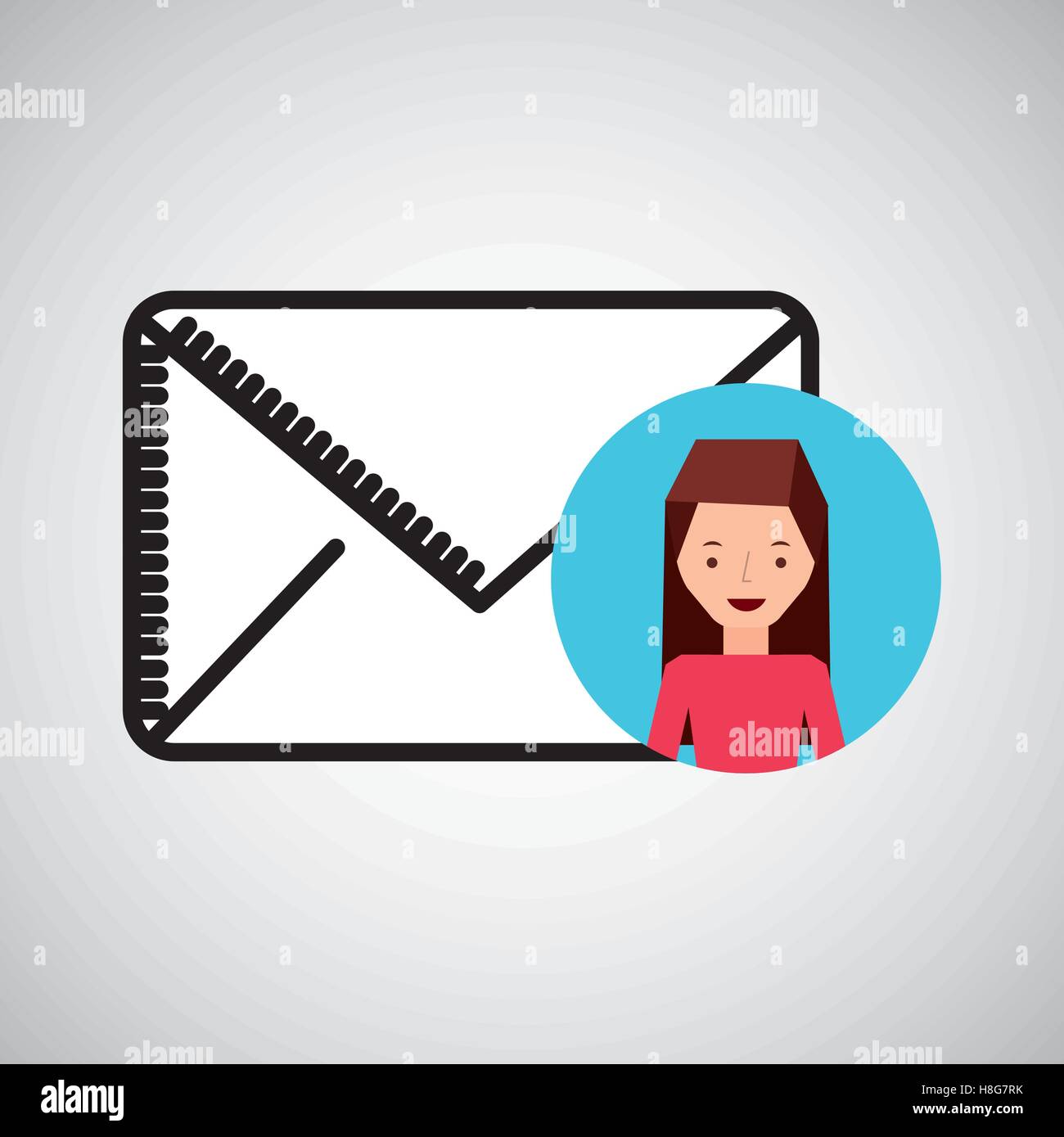 character hand draw email envelope icon design vector illustration eps ...