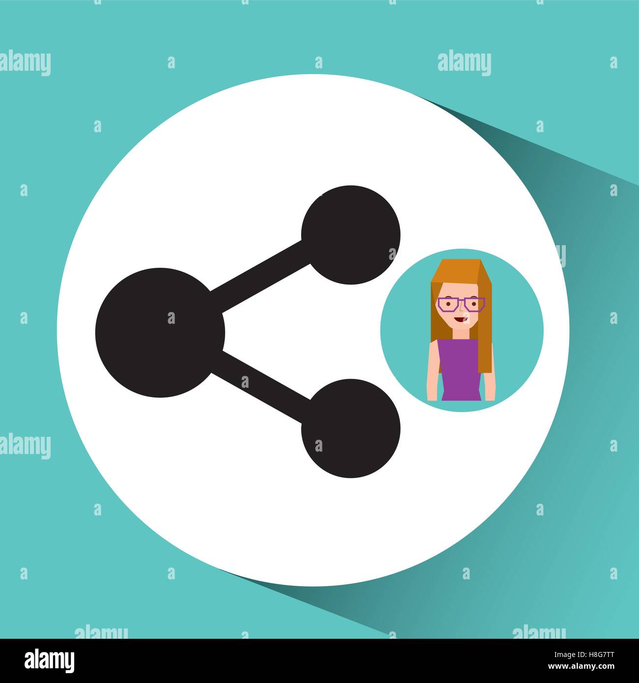 girl cartoon share icon design vector illustration eps 10 Stock Vector ...