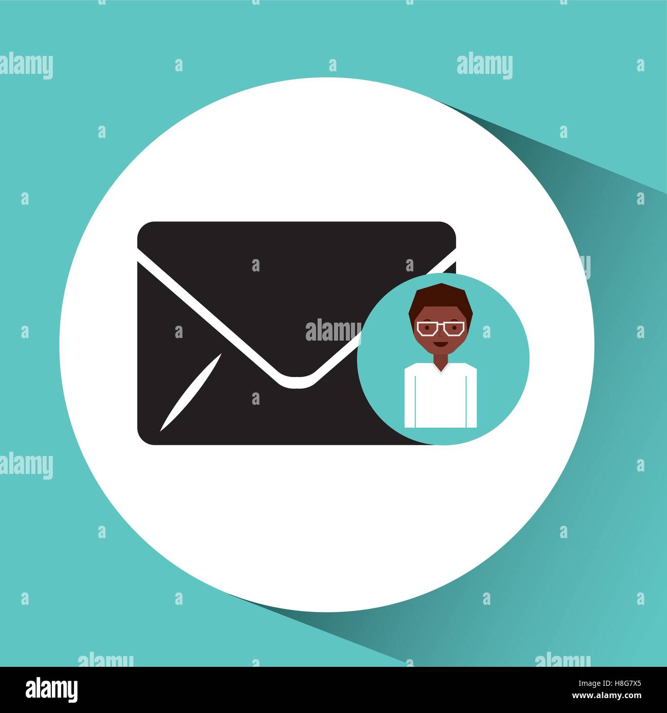 girl with envelope email icon graphic vector illustration eps 10 Stock ...