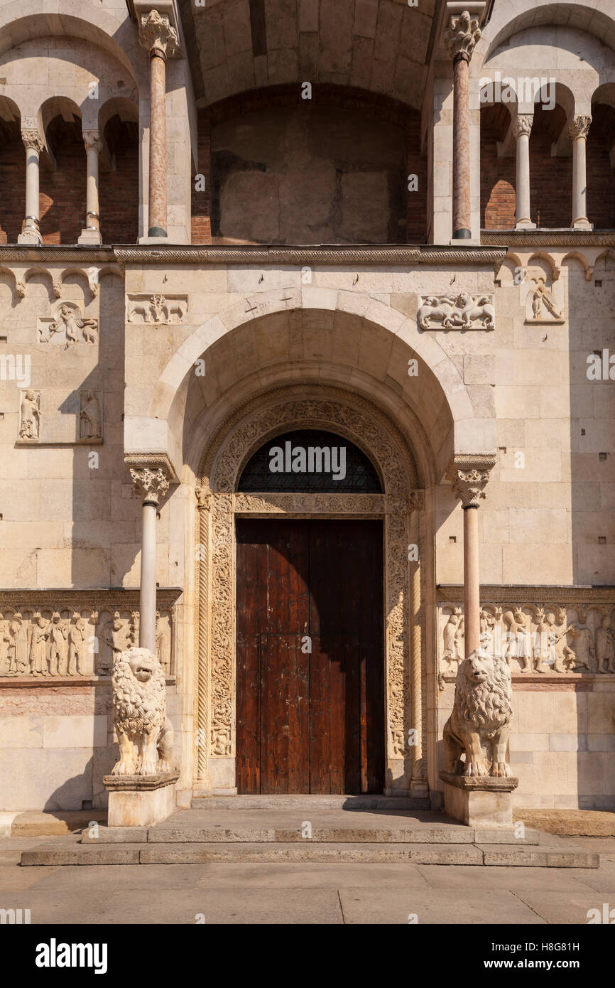 Modena cathedral in Modena, Italy. The building dates from the 11th ...