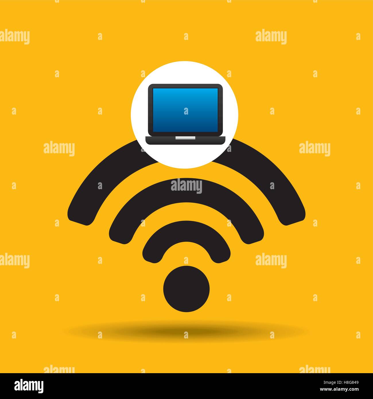 laptop icon wifi social media vector illustration eps 10 Stock Vector ...