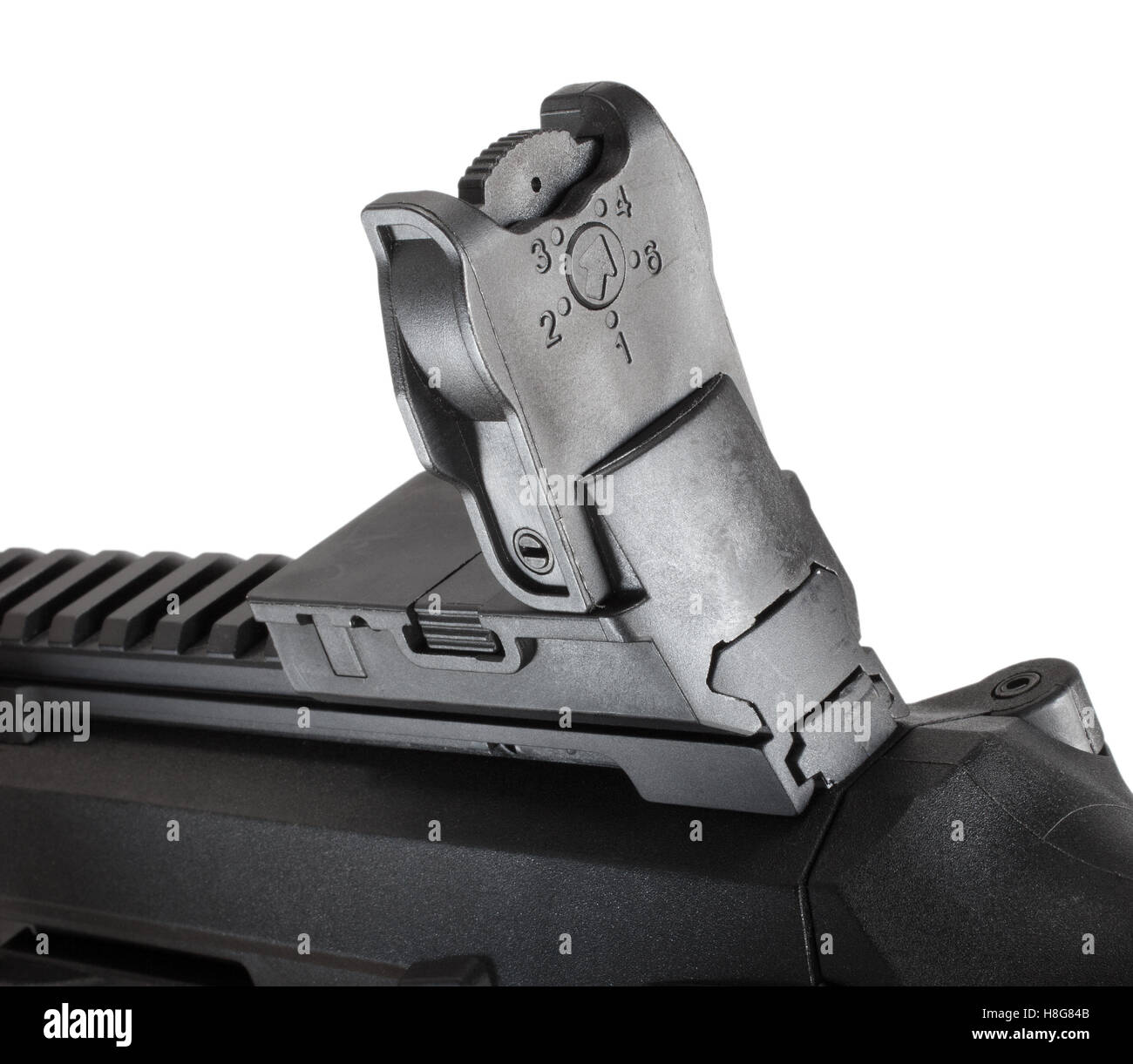 Rear sights on a modern rifle that are foldable and adjustable Stock ...