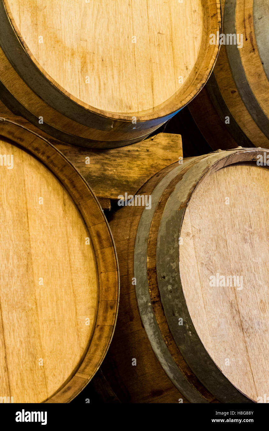 Close up view at lot of barrels in storage Stock Photo - Alamy