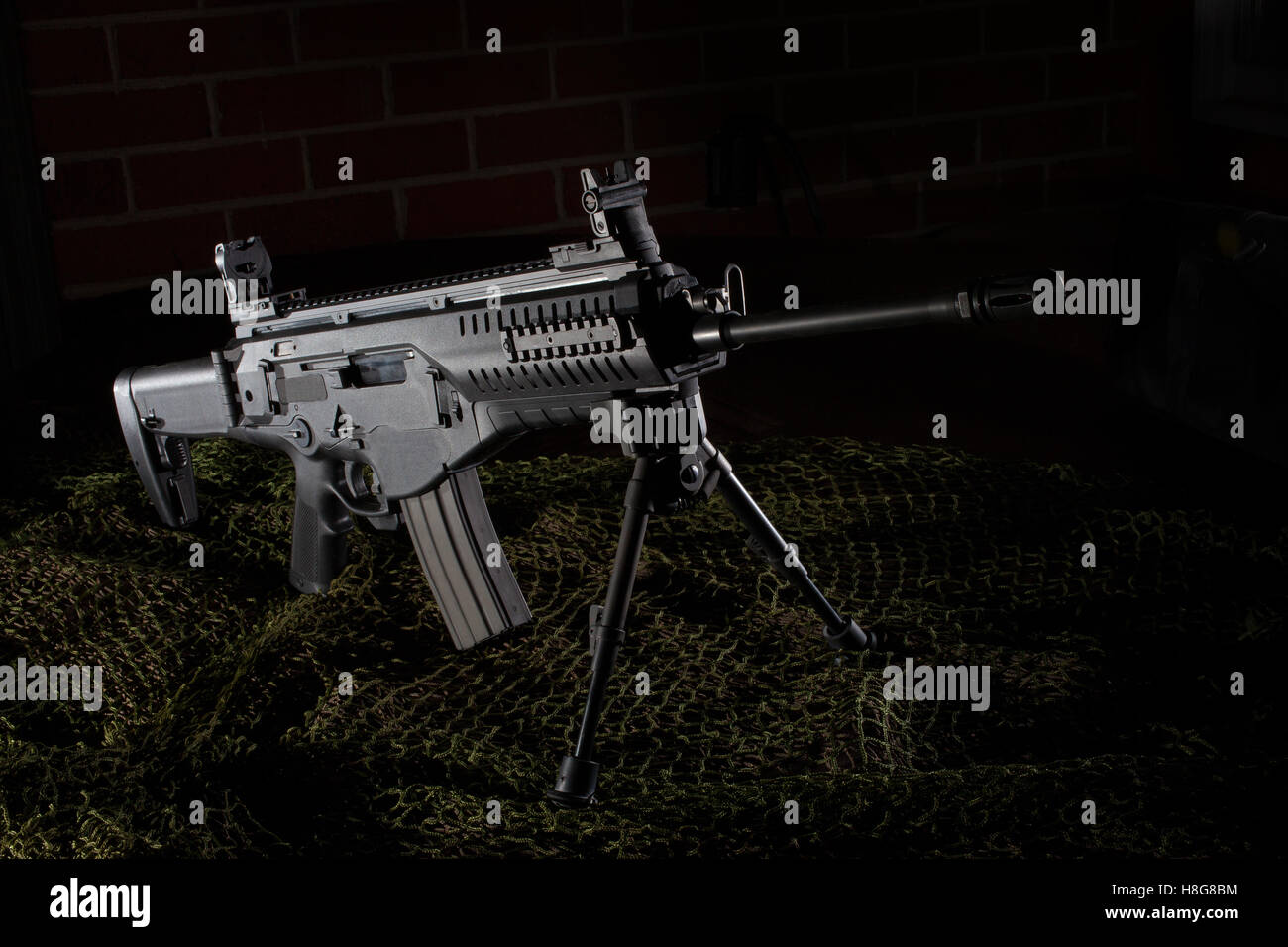 Modern semi automatic rifle with lots of rails for gear Stock Photo - Alamy