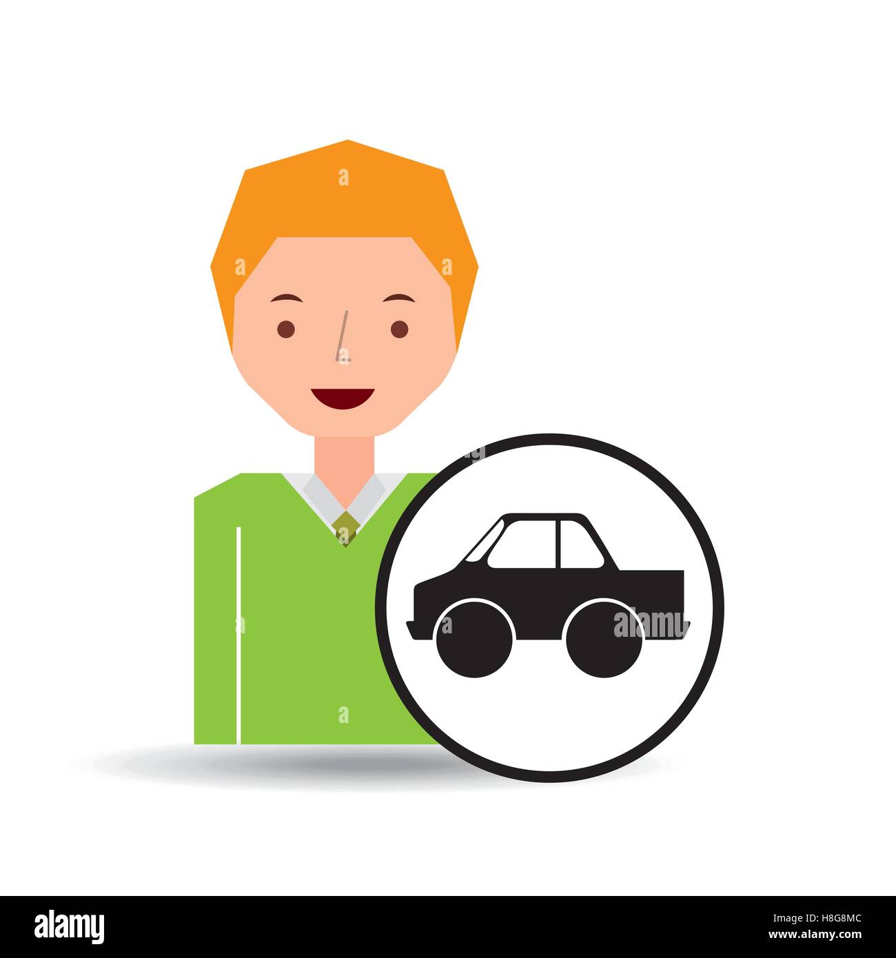cartoon boy icon pickup truck icon design vector illustration eps 10 ...