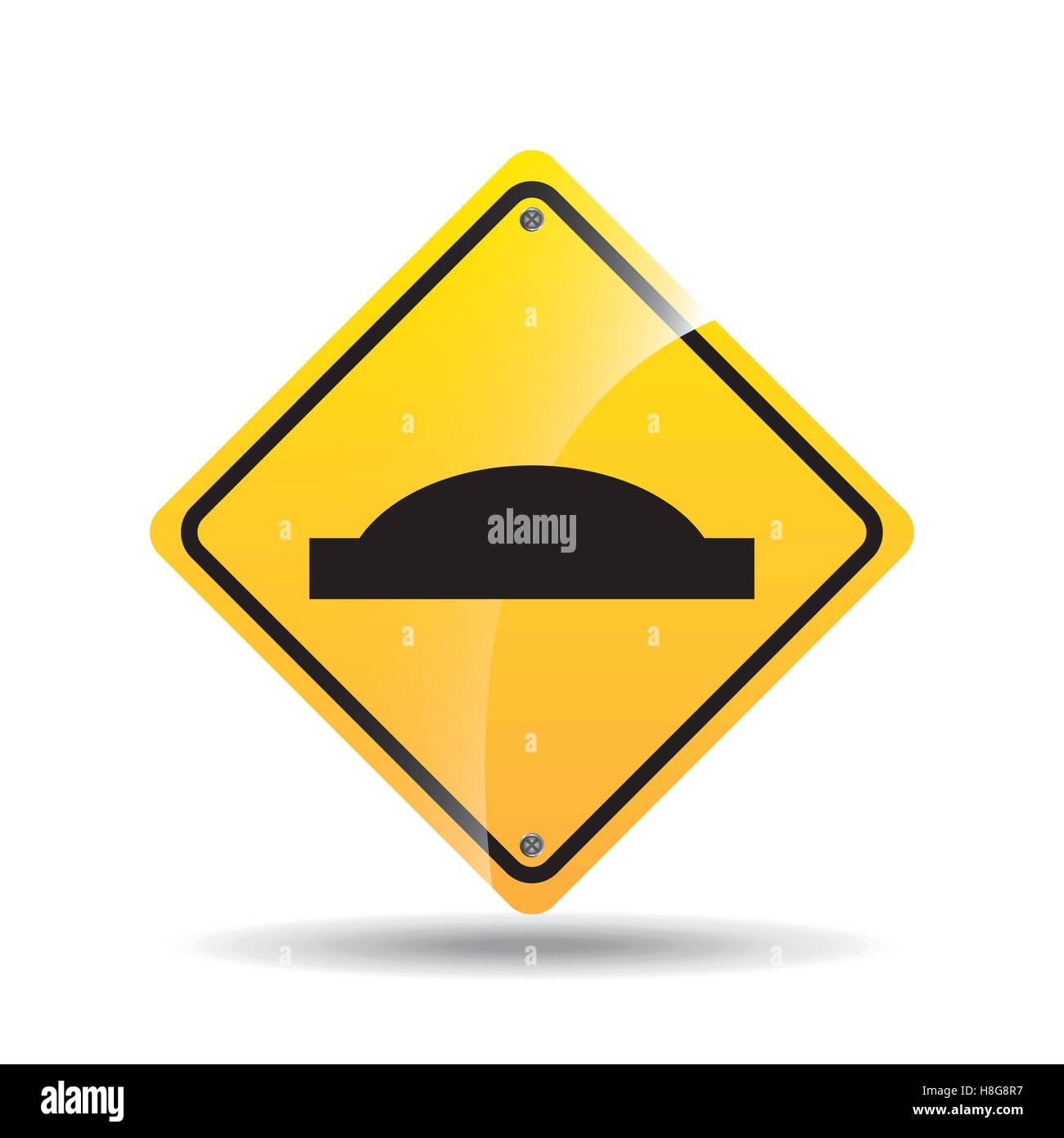 Uneven road sign Cut Out Stock Images & Pictures - Alamy
