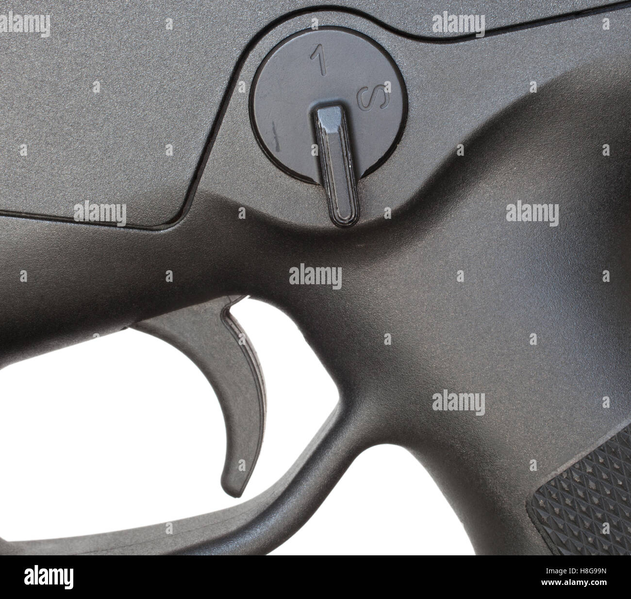 Modern sporting rifle safety in the position ready to fire Stock Photo ...