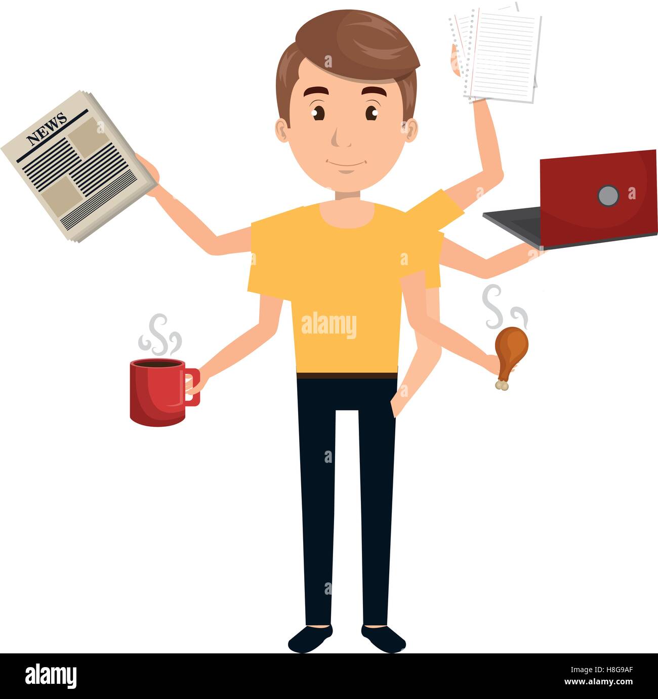 Very busy person Stock Vector Images - Alamy