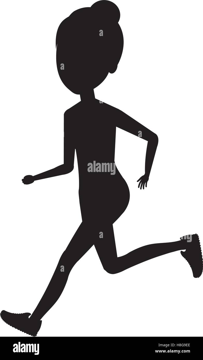 woman running character athlete vector illustration design Stock Vector ...