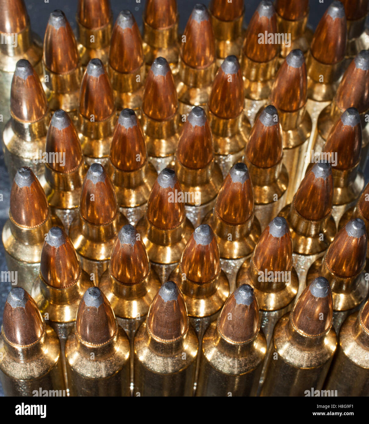Bullets together that are used in high powered rifles Stock Photo - Alamy