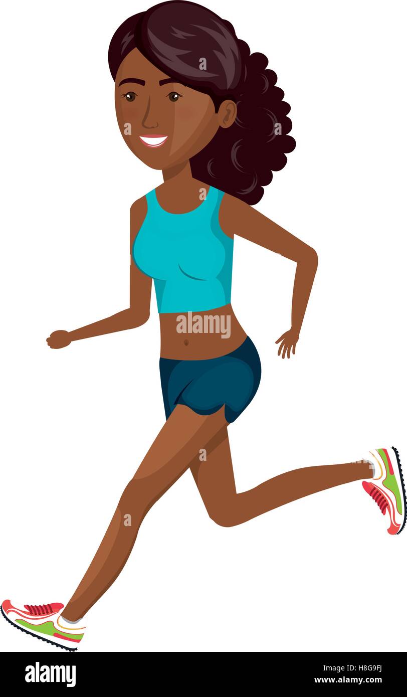woman running character athlete vector illustration design Stock Vector ...