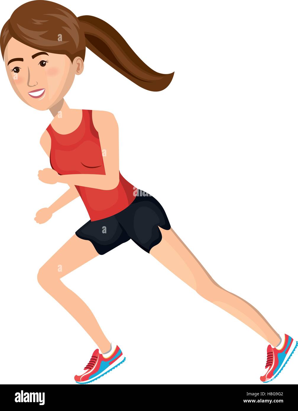 woman running character athlete vector illustration design Stock Vector ...