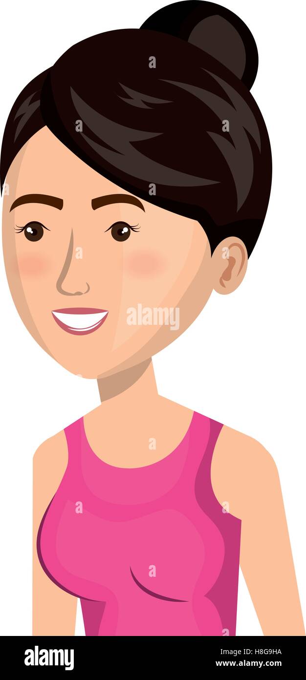 cute woman avatar casual vector illustration design Stock Vector Image ...