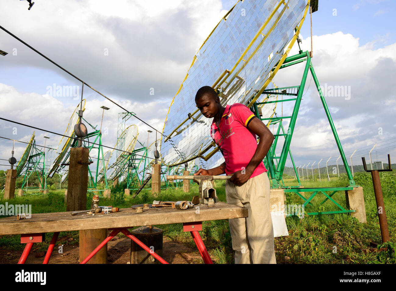 BURKINA FASO, Dano, foundation Dreyer, rice mill with solar cooker ...